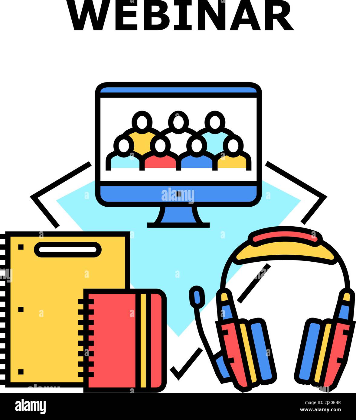Webinar Course Vector Concept Color Illustration Stock Vector Image ...