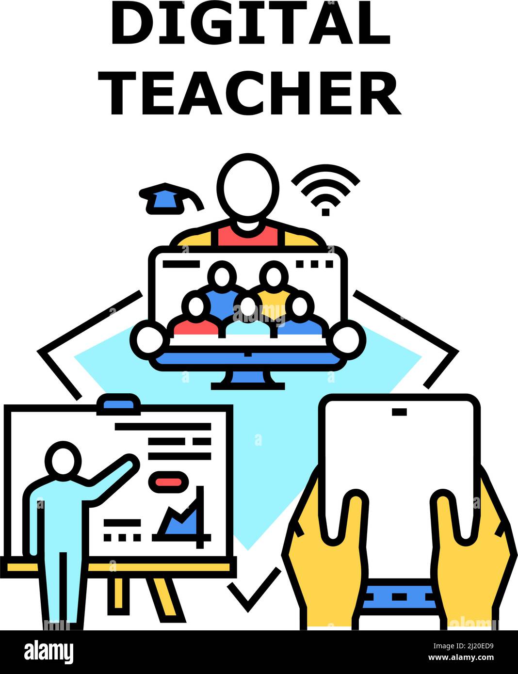 Using computer to teach Stock Vector Images - Alamy