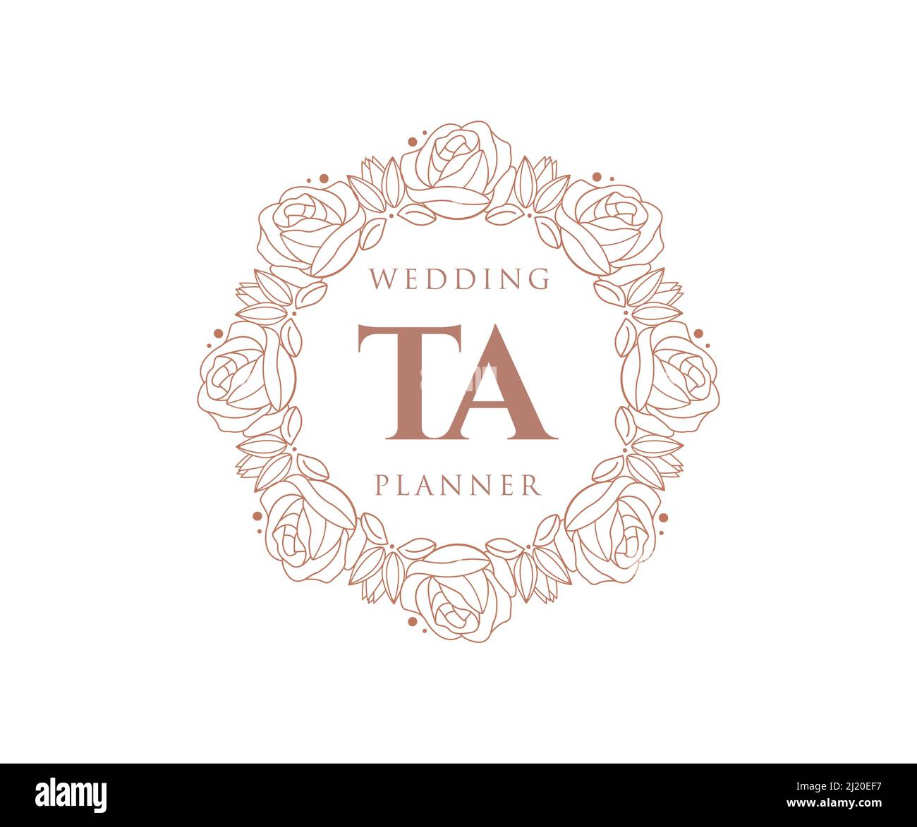 TA Initials letter Wedding monogram logos collection, hand drawn modern ...