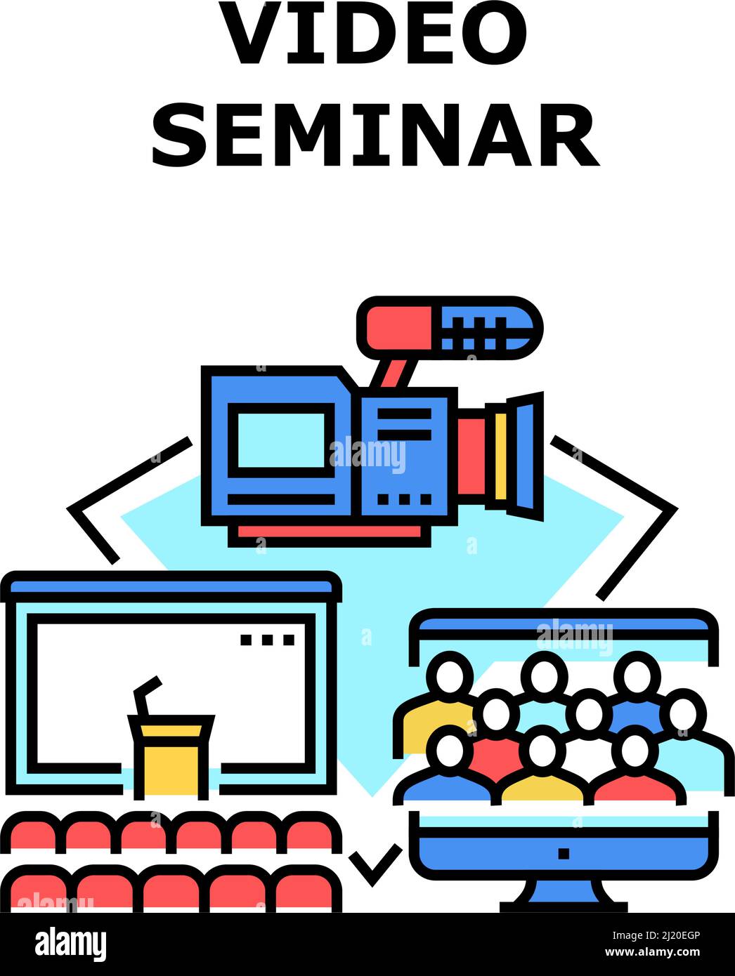 Video recording seminar Stock Vector Images - Alamy