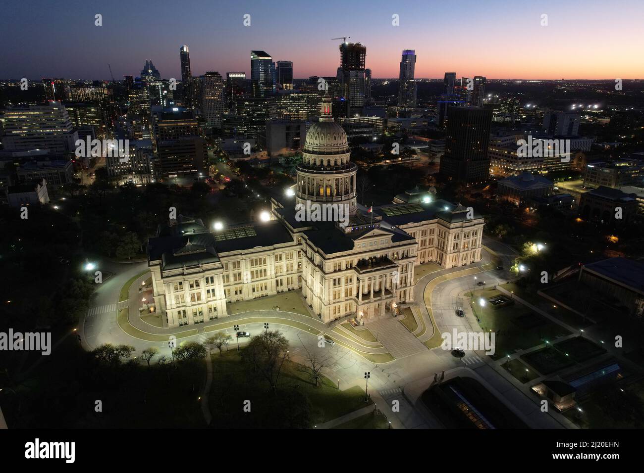 An aerial view of the Texas State Capitol building, Thursday, Mar. 26 ...