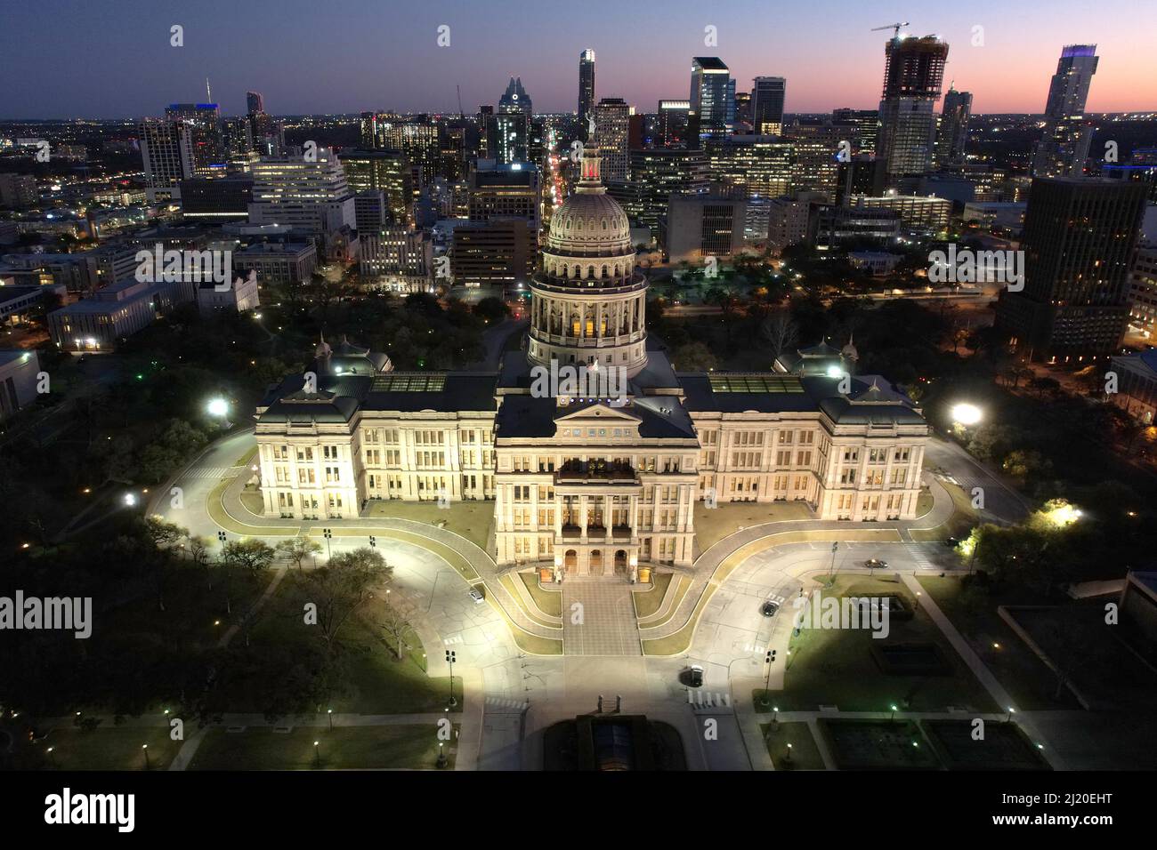An aerial view of the Texas State Capitol building, Thursday, Mar. 26 ...