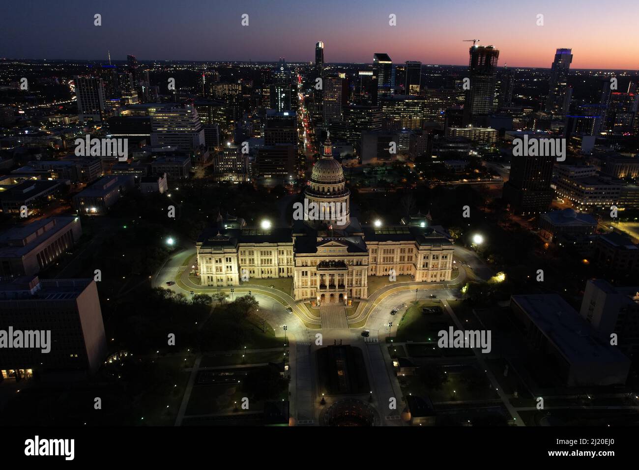 An aerial view of the Texas State Capitol building, Thursday, Mar. 26 ...