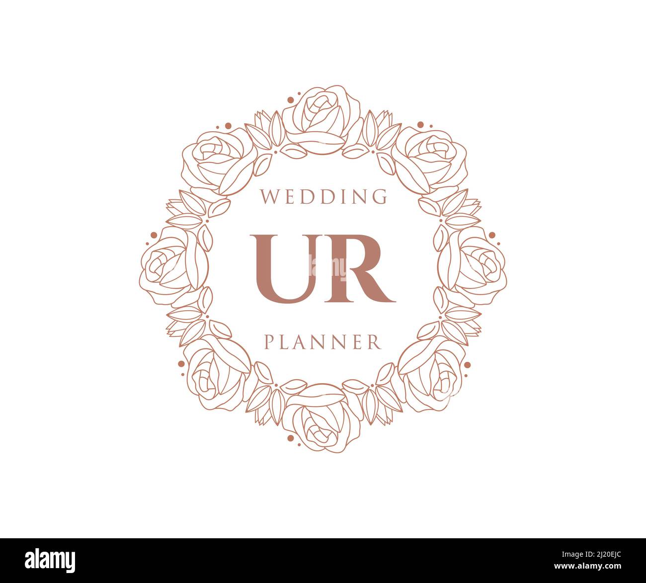 UR Initials letter Wedding monogram logos collection, hand drawn modern ...