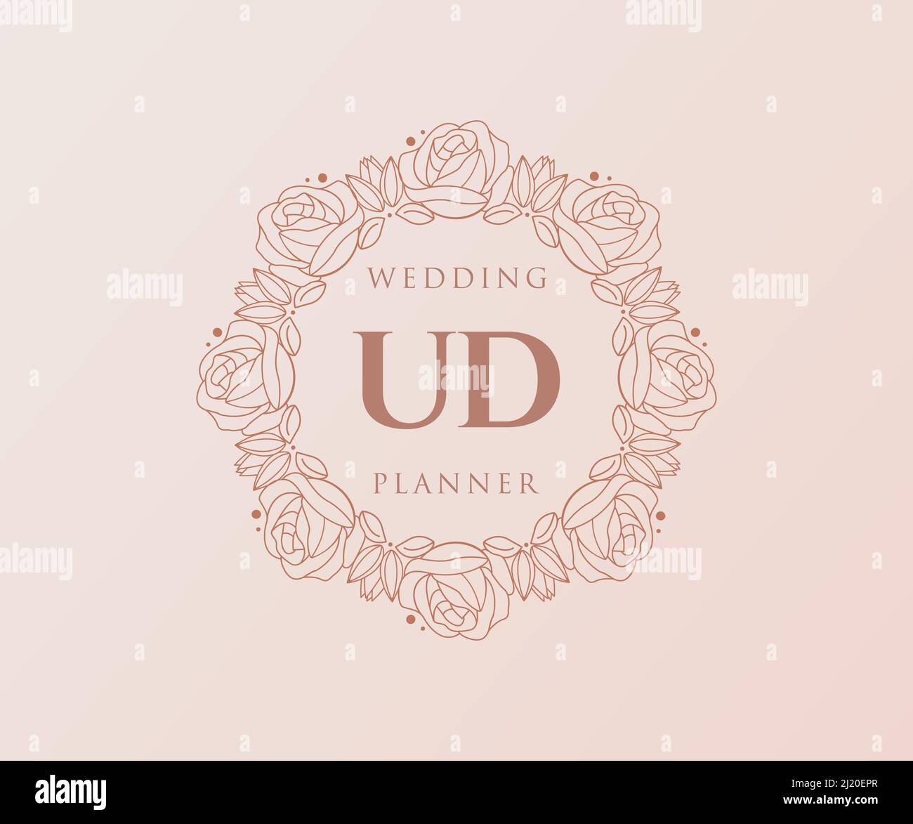 UD Initials letter Wedding monogram logos collection, hand drawn modern ...