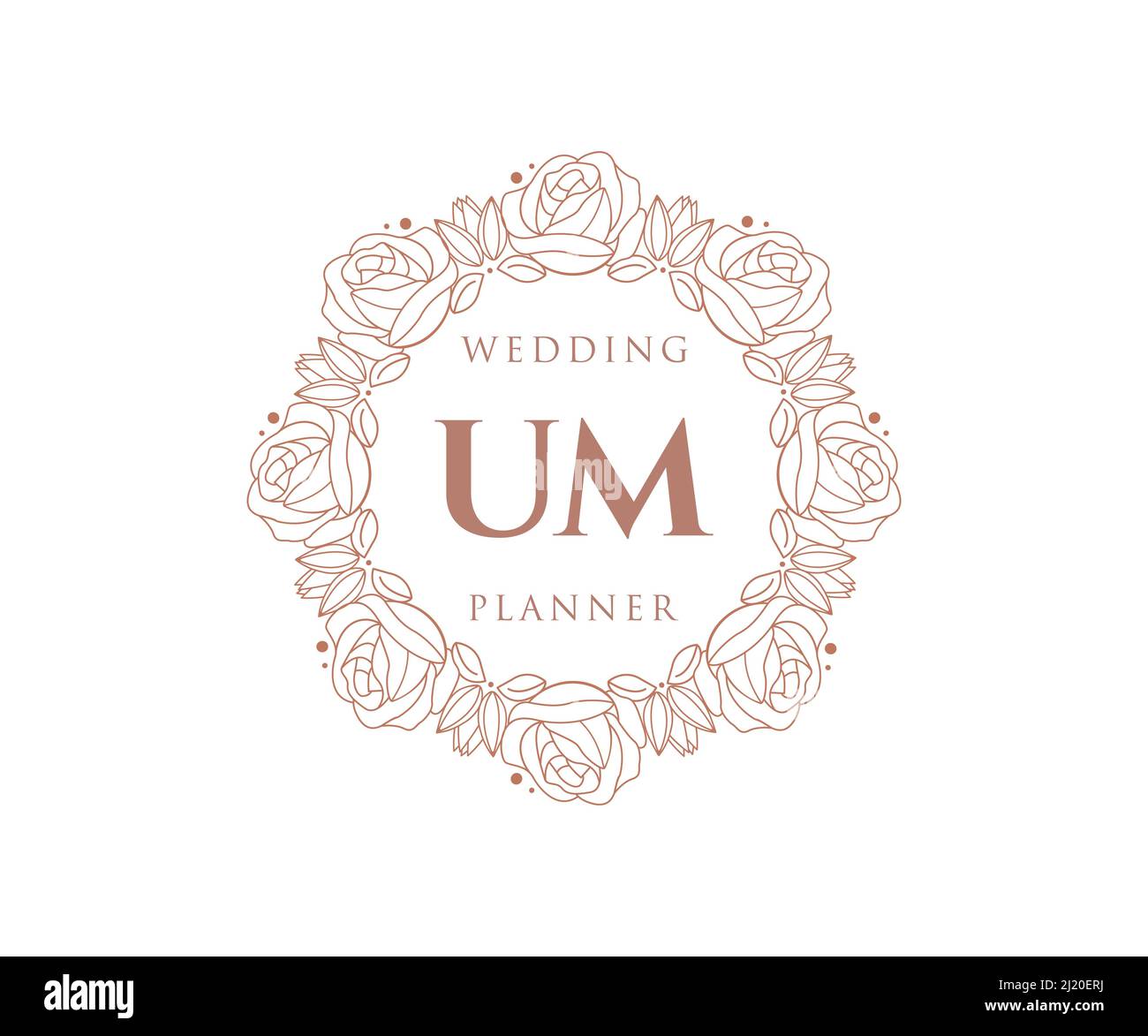 UM Initials letter Wedding monogram logos collection, hand drawn modern ...
