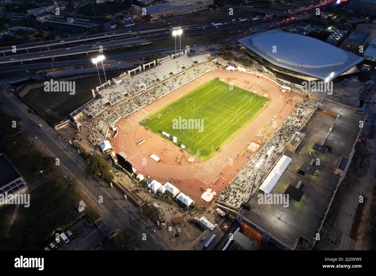 Austin, United States. 25th Mar, 2022. An aerial view of Mike A. Myers ...