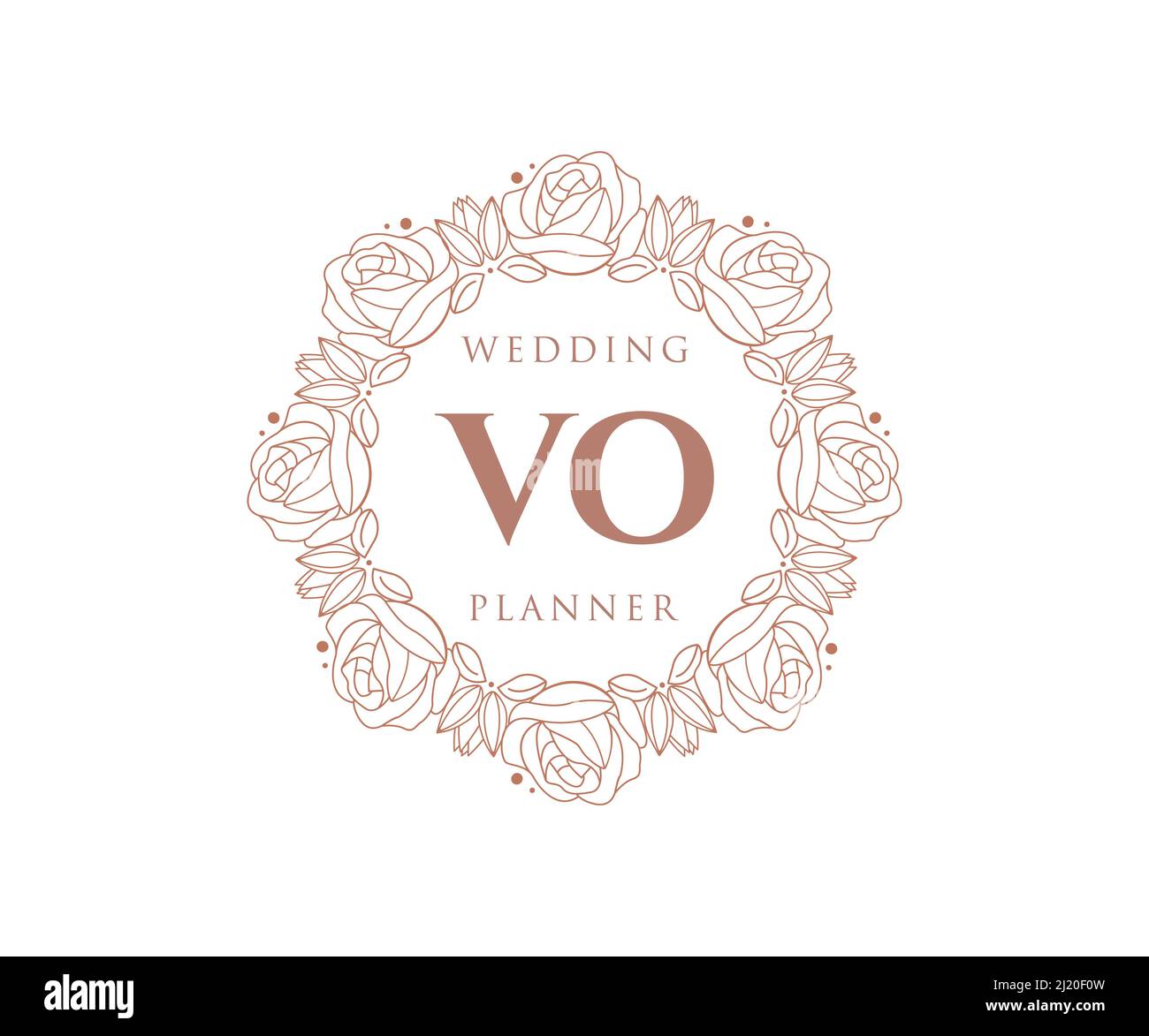 VO Initials letter Wedding monogram logos collection, hand drawn modern ...