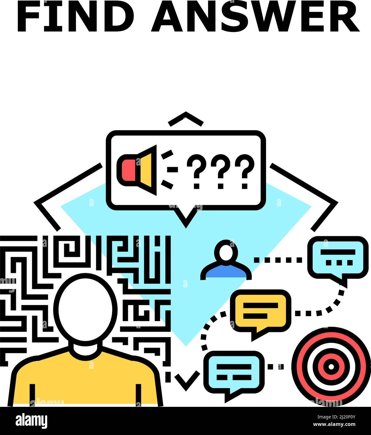 Find Answer Vector Concept Color Illustration Stock Vector Image & Art ...