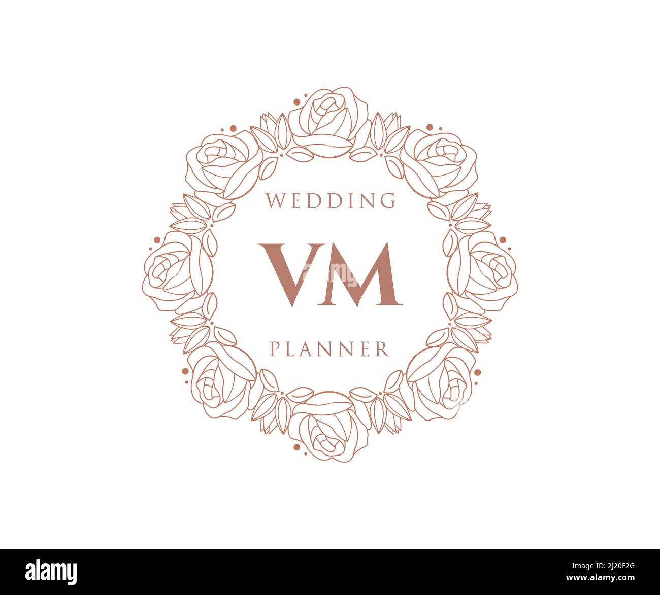 VM Initials letter Wedding monogram logos collection, hand drawn modern ...