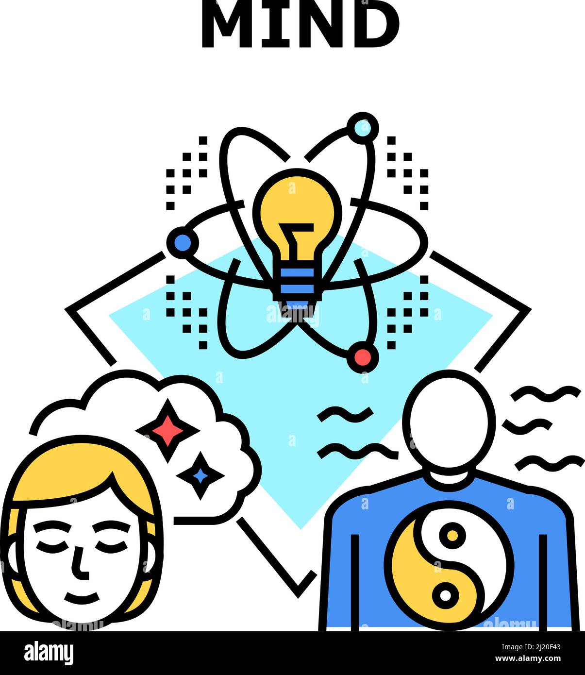 Mind Thinking Vector Concept Color Illustration Stock Vector Image ...