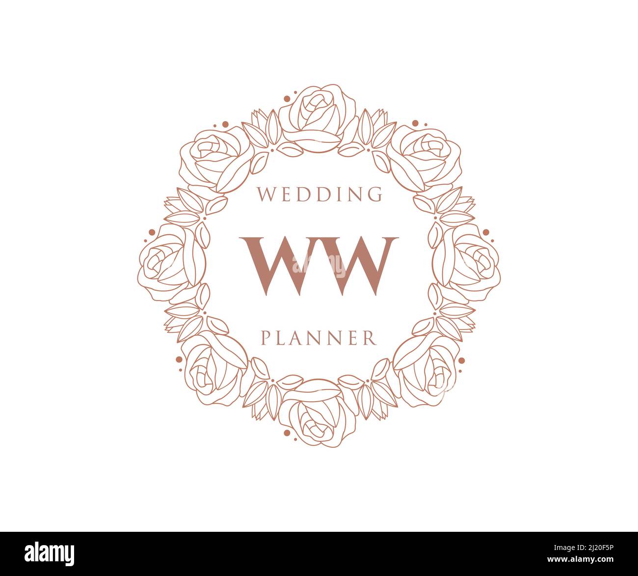 WW Initials letter Wedding monogram logos collection, hand drawn modern ...