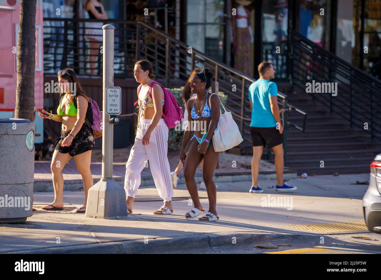 Fort Lauderdale, FL, USA - March 27, 2022: Young women in Fort ...