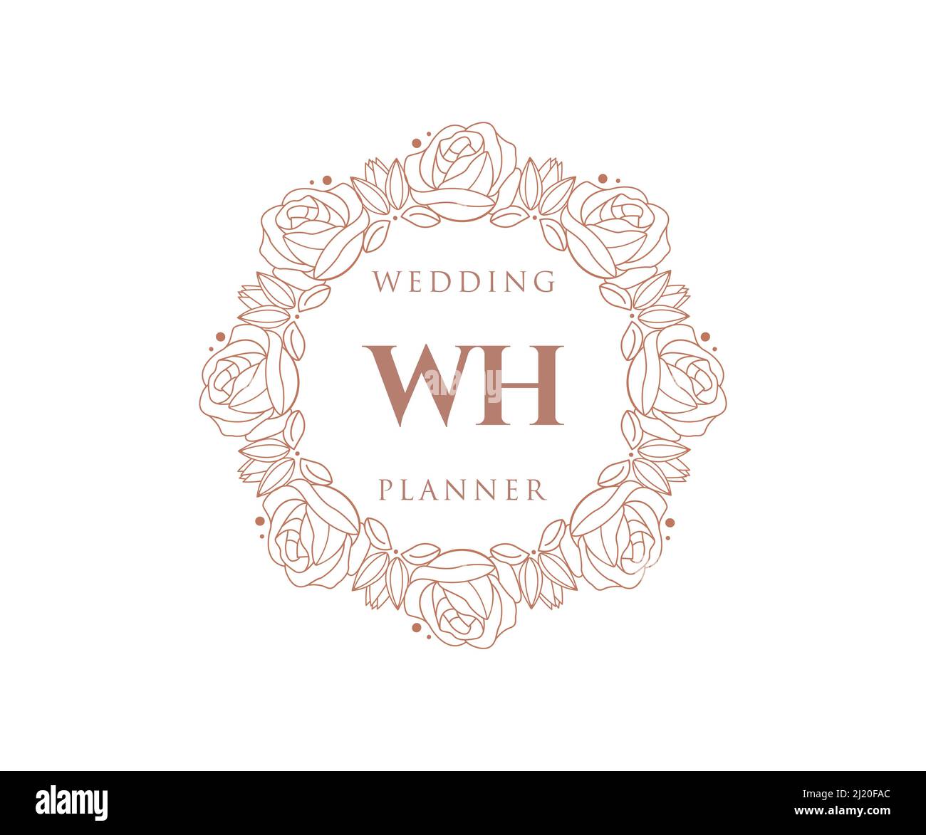 WH Initials letter Wedding monogram logos collection, hand drawn modern ...