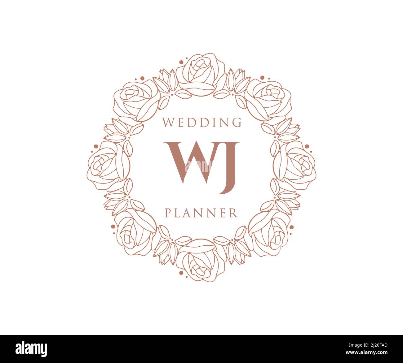 WJ Initials letter Wedding monogram logos collection, hand drawn modern ...