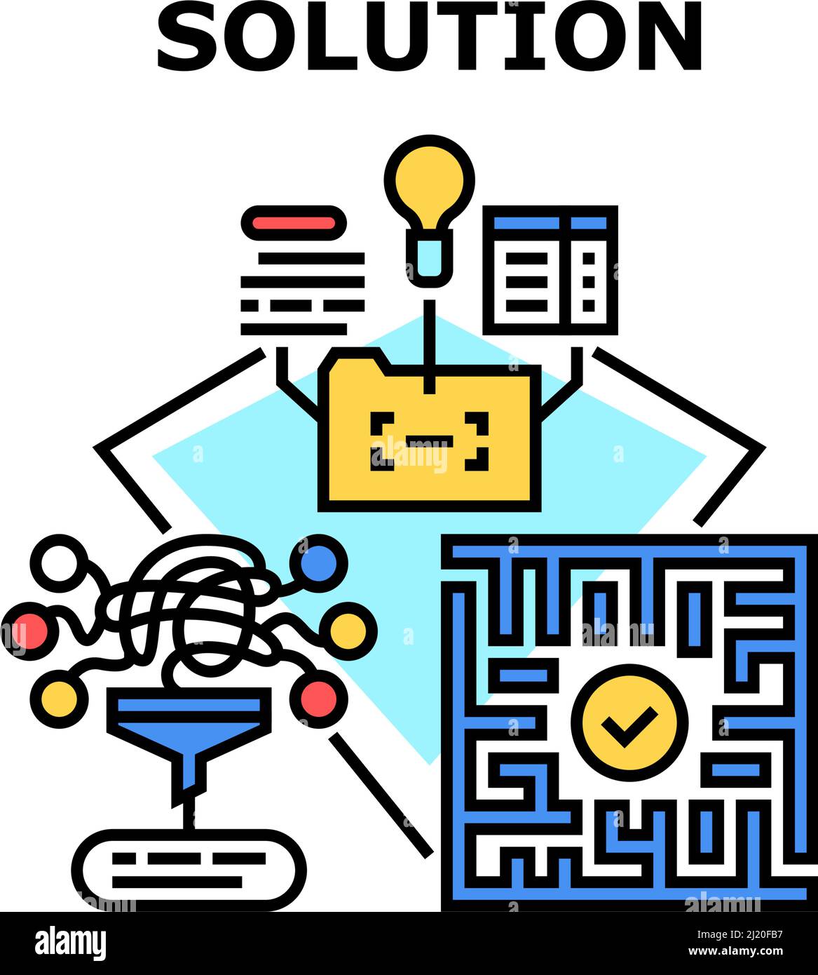 Solution Search Vector Concept Color Illustration Stock Vector Image ...