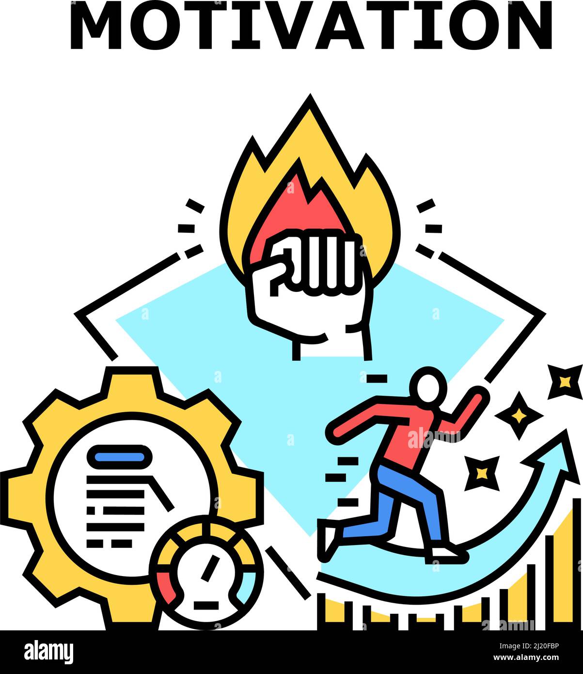 Motivation Goal Vector Concept Color Illustration Stock Vector Image ...