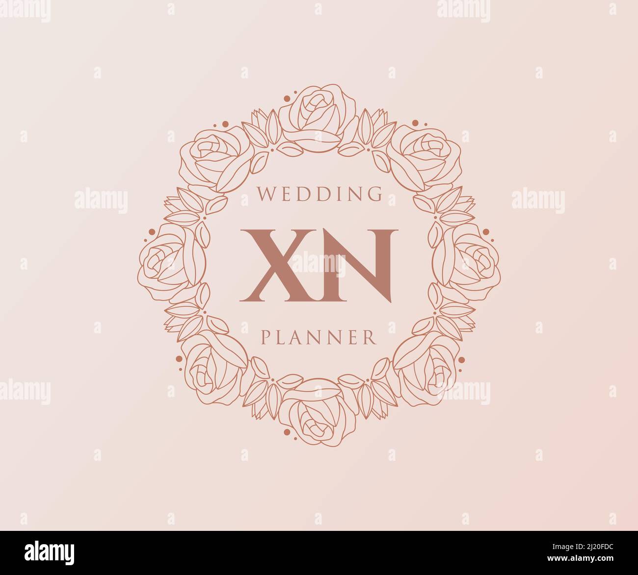 XN Initials letter Wedding monogram logos collection, hand drawn modern ...