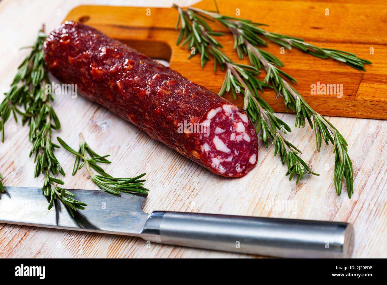 Dry smoked Braunschweig sausage Stock Photo - Alamy