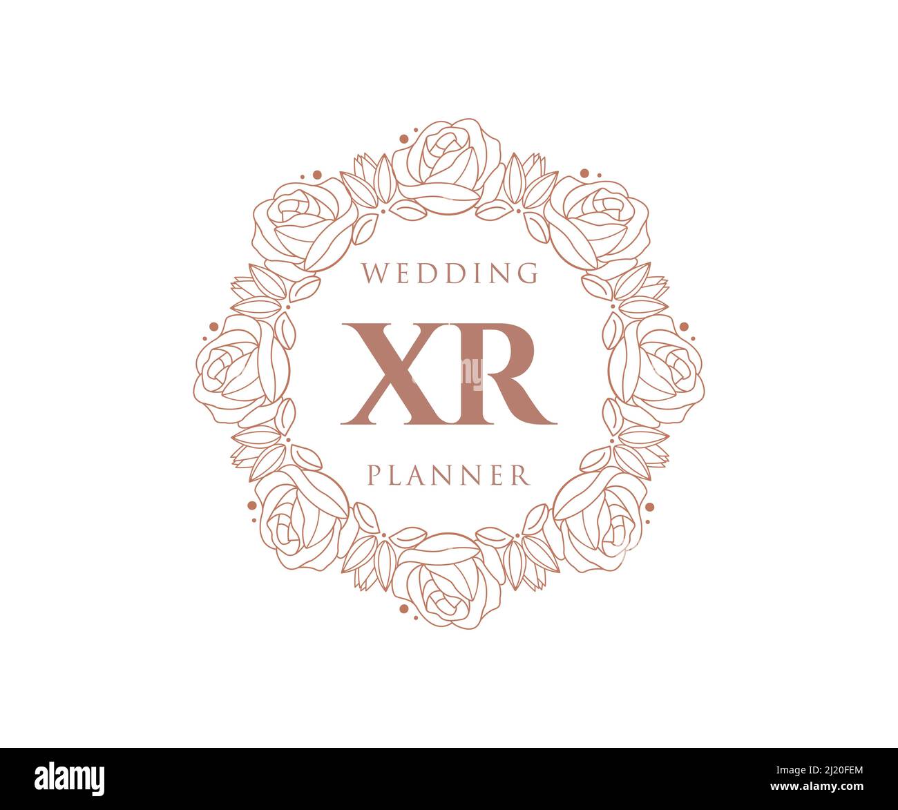 XR Initials letter Wedding monogram logos collection, hand drawn modern ...