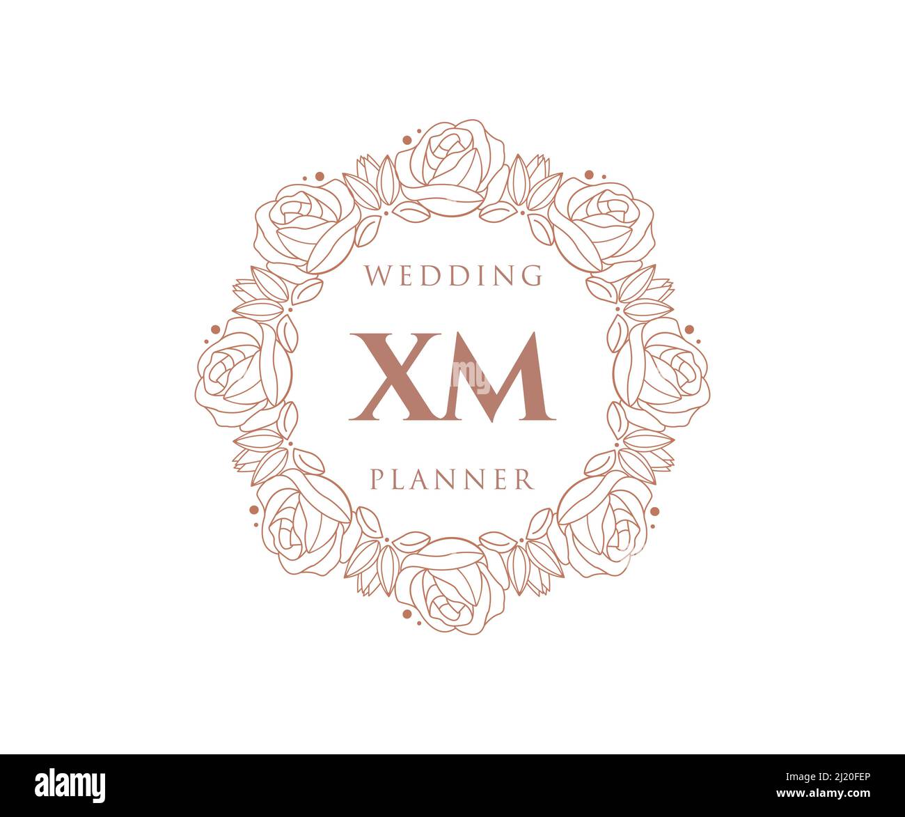 XM Initials letter Wedding monogram logos collection, hand drawn modern ...