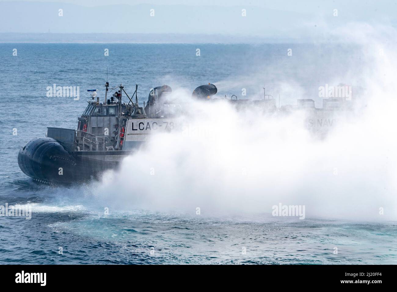 A landing craft, air cushion assigned to Assault Craft Unit (ACU) 5 ...