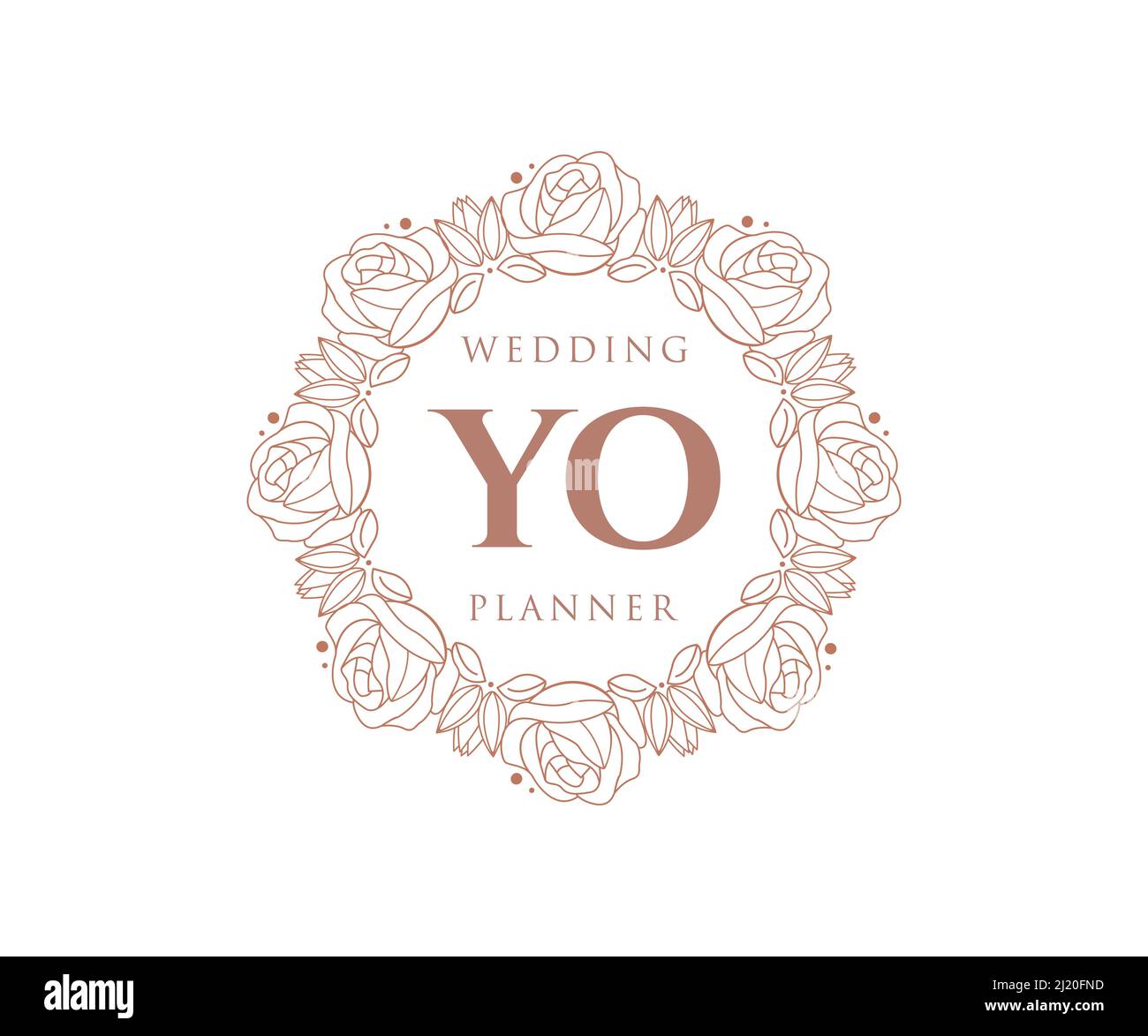 YO Initials letter Wedding monogram logos collection, hand drawn modern ...