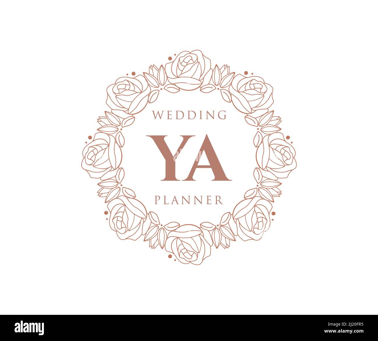 YA Initials letter Wedding monogram logos collection, hand drawn modern ...