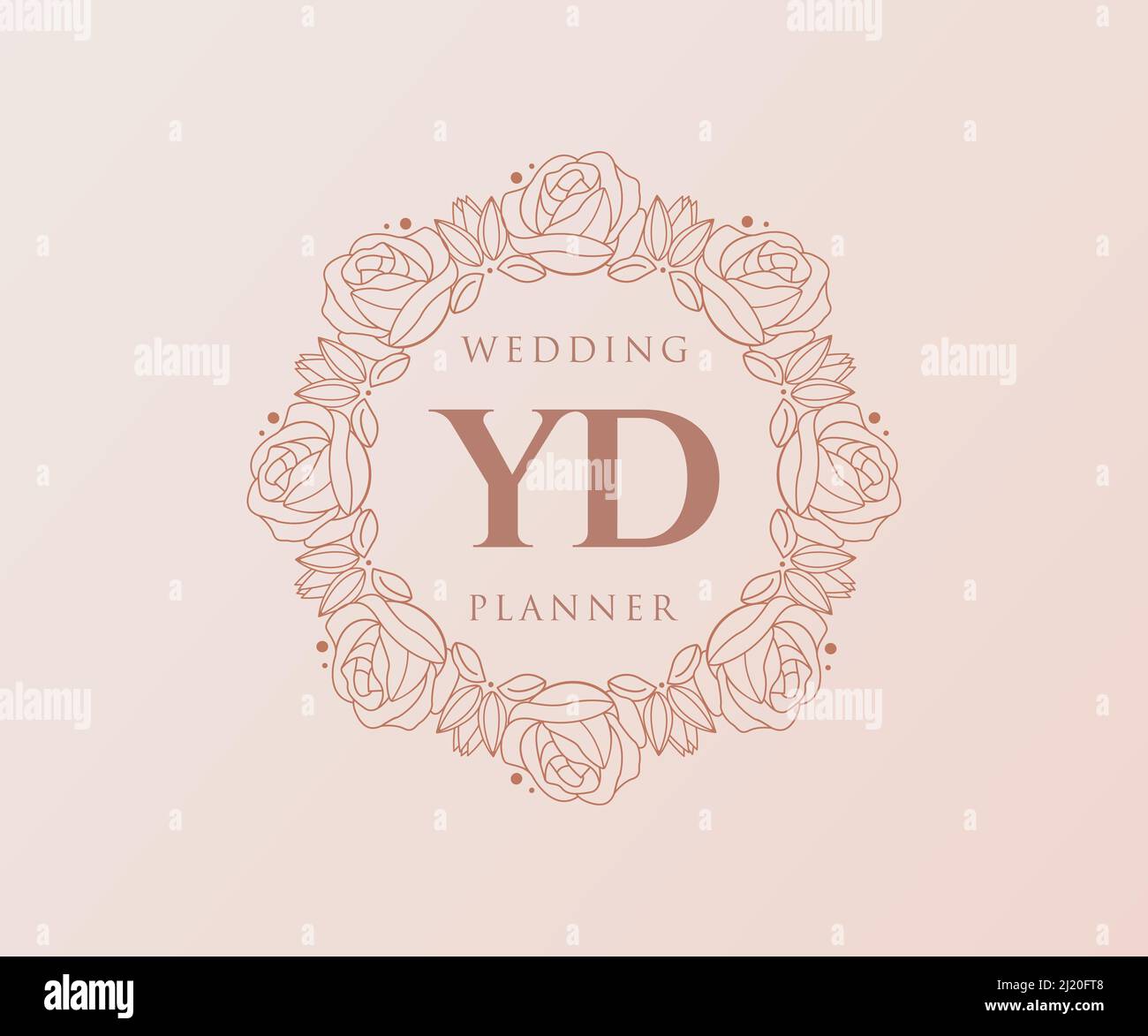 YD Initials letter Wedding monogram logos collection, hand drawn modern ...