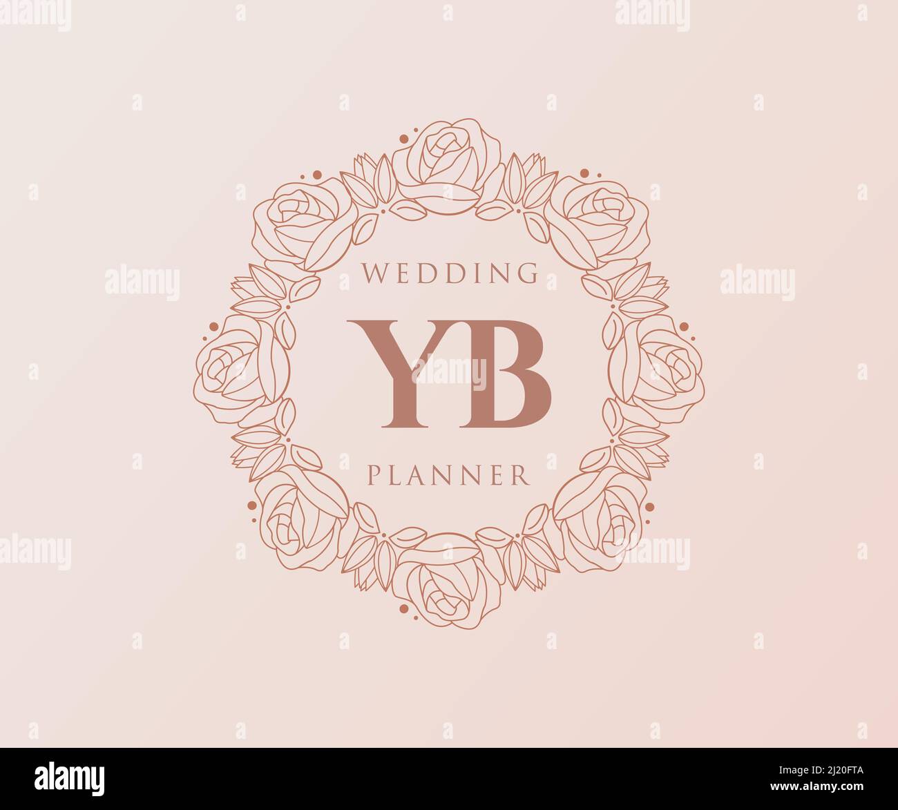 YB Initials letter Wedding monogram logos collection, hand drawn modern ...