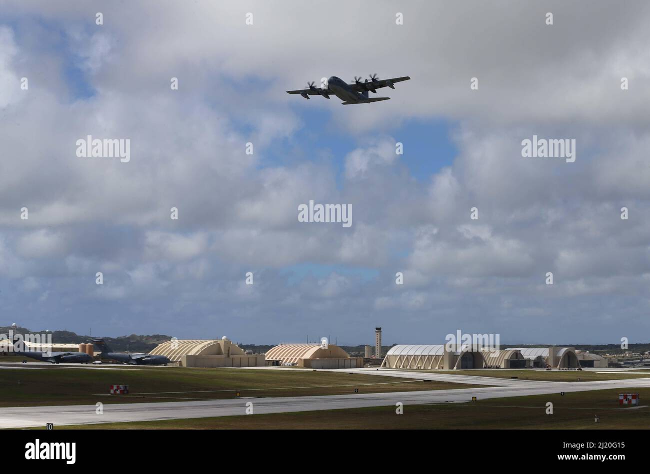 A U.S. Marine Corps KC-130J Hercules assigned to Marine Aerial Refueler ...