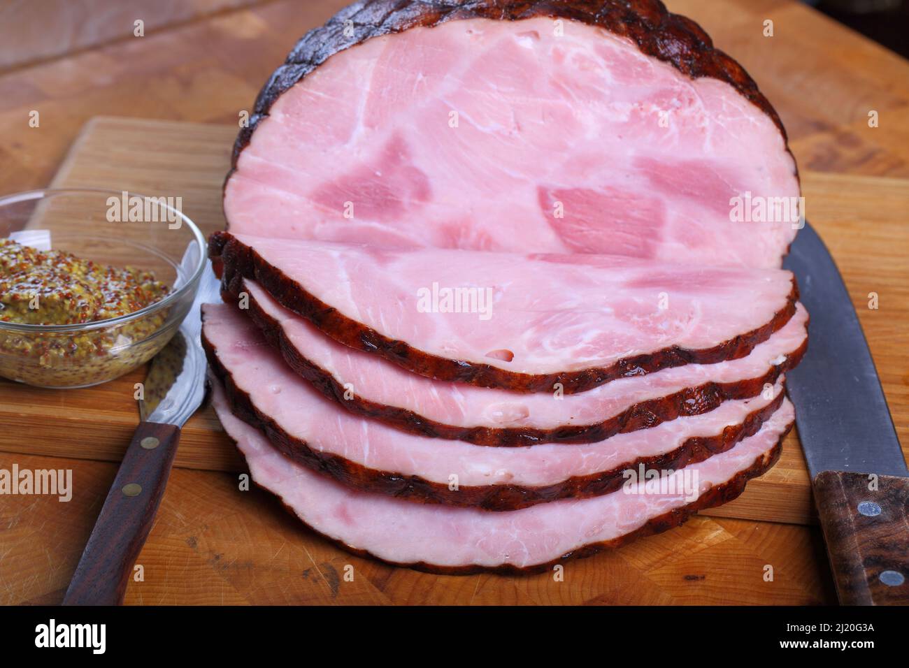 Cutting cooked meat knife close hi-res stock photography and images - Alamy