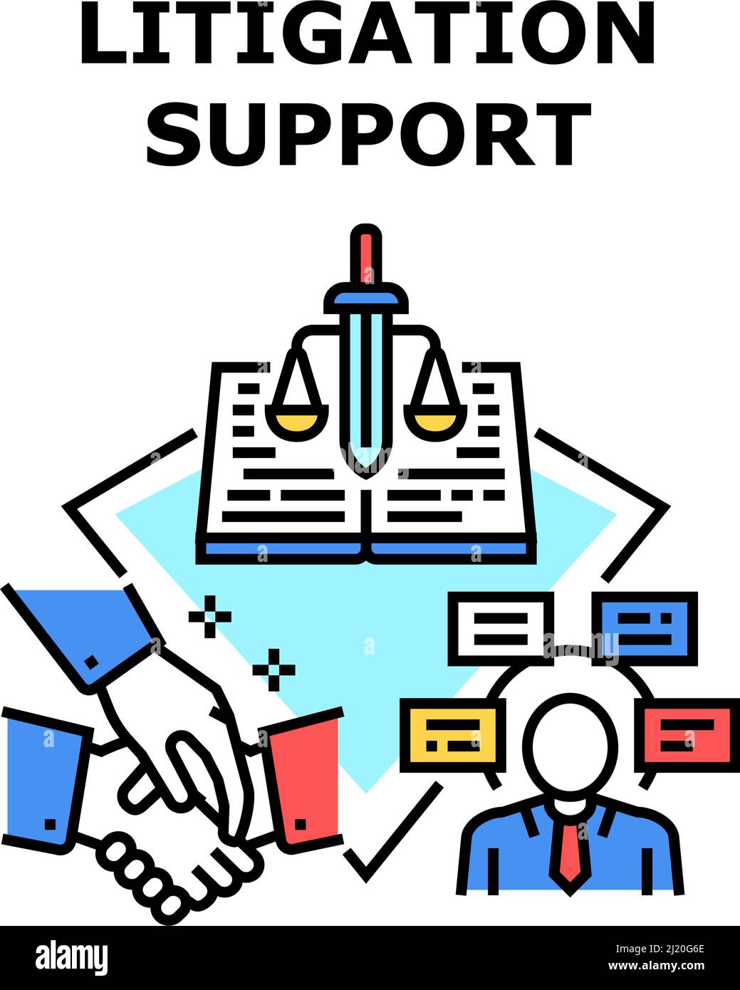 Litigation Support Vector Concept Illustration Stock Vector Image & Art ...