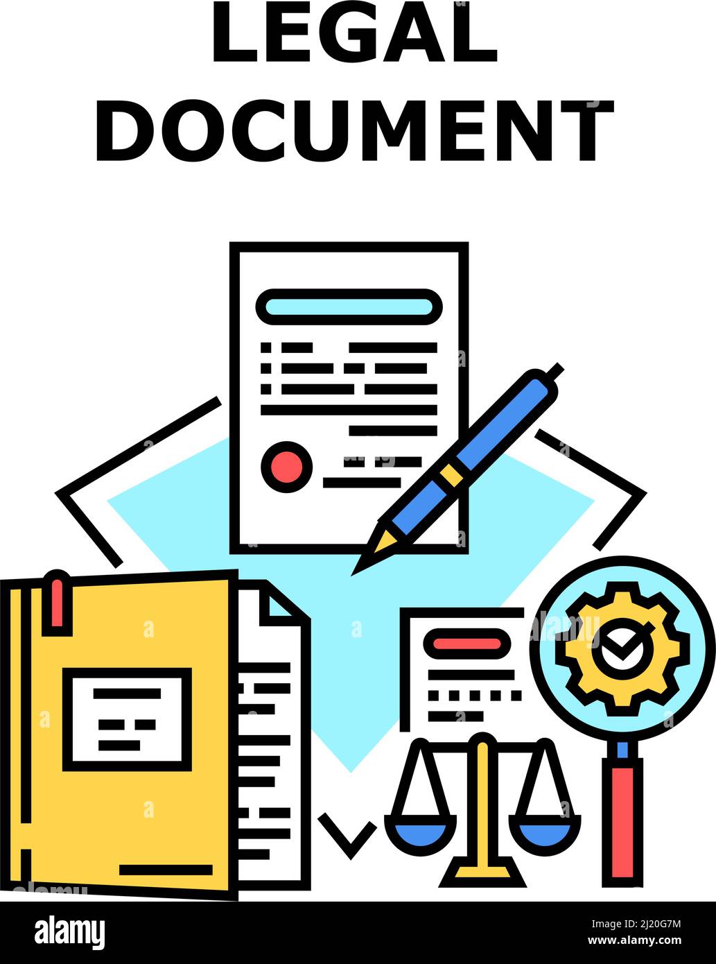 Legal Document Vector Concept Color Illustration Stock Vector Image ...