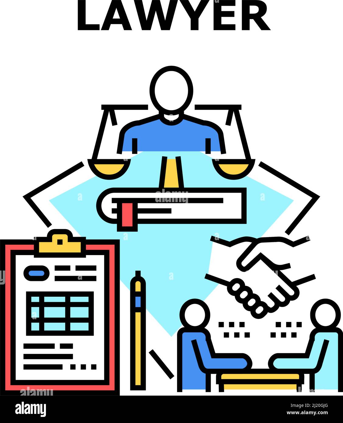 Lawyer Support Vector Concept Color Illustration Stock Vector Image ...