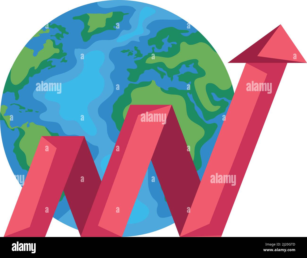 earth planet with increase arrow Stock Vector Image & Art - Alamy