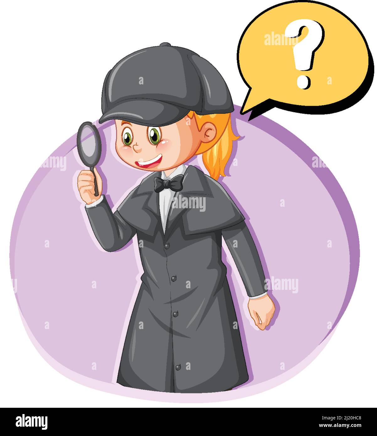 Detective looking for clues in template illustration Stock Vector Image ...