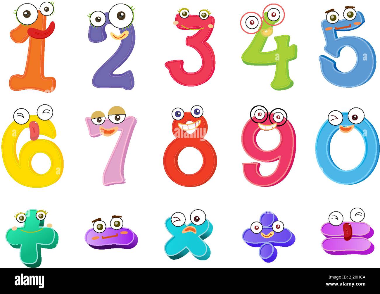 Number 0 to 9 with math symbols illustration Stock Vector Image & Art ...