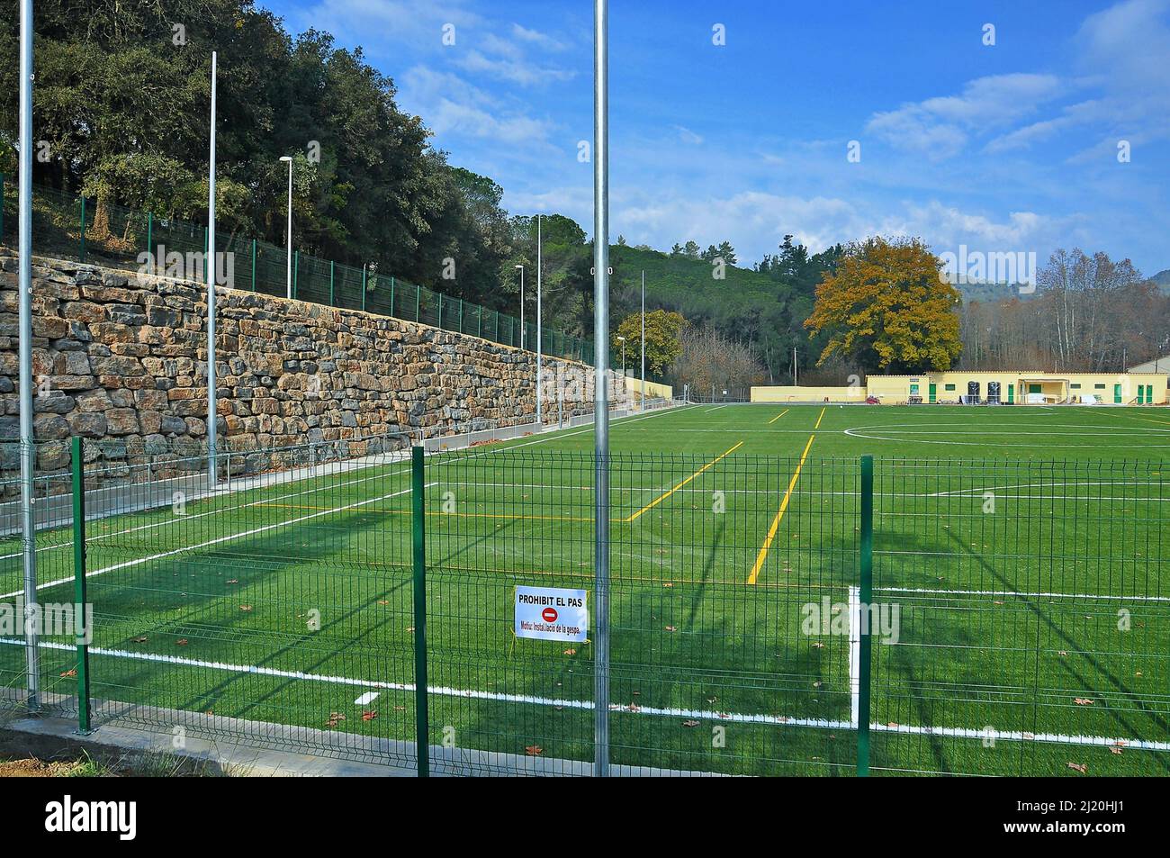 Field of the Vallgorguina Football Club in the region of Valles ...