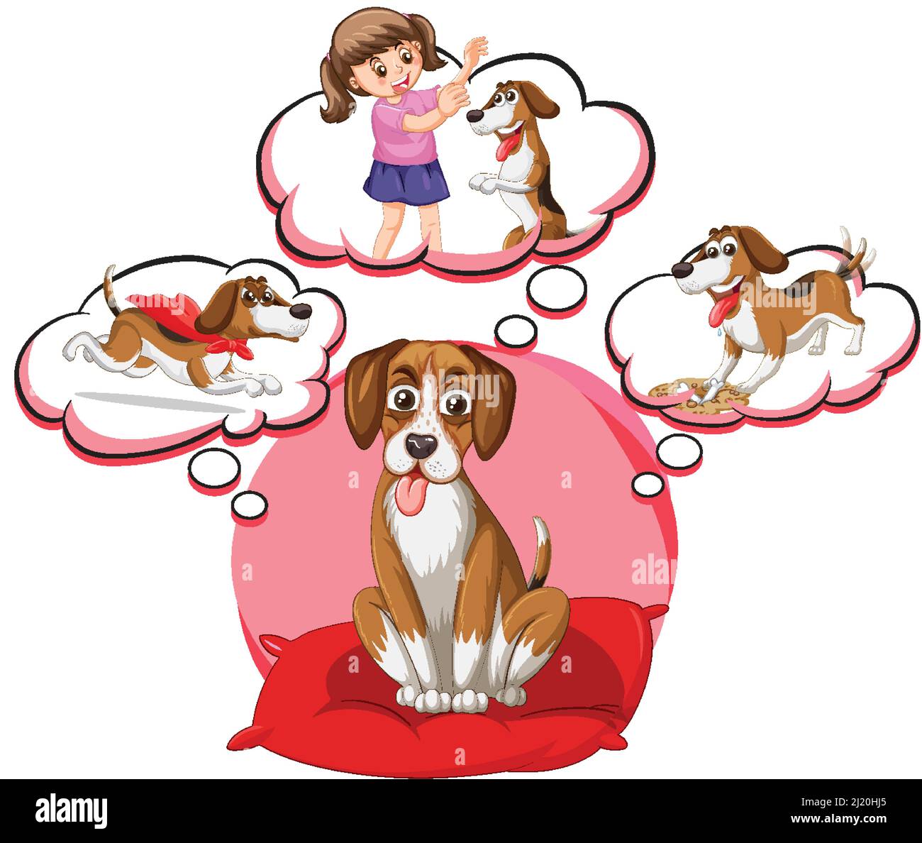 A dog thinking with many callouts illustration Stock Vector Image & Art ...
