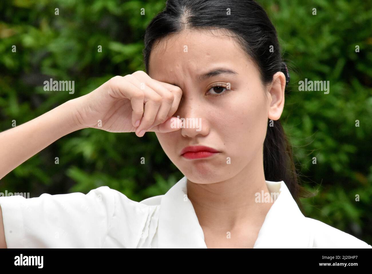 A Sad Asian Woman Crying Stock Photo - Alamy