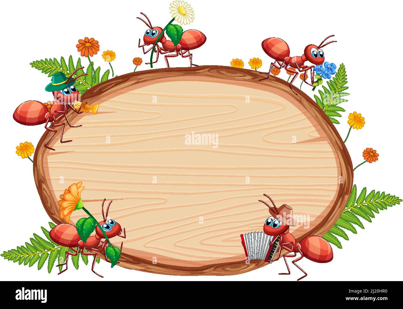 Insect with wooden frame board banner illustration Stock Vector Image ...