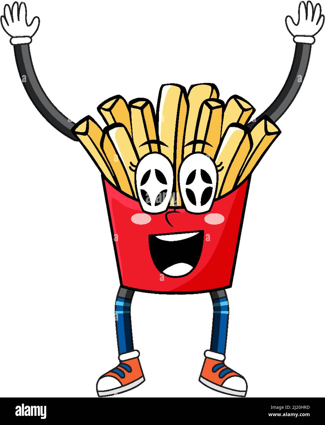 Frenchfries with happy face illustration Stock Vector Image & Art - Alamy