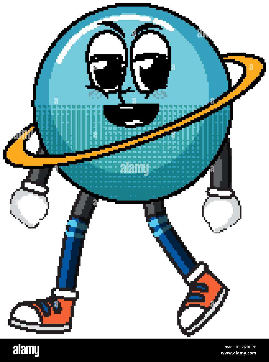 Saturn cartoon character on white background illustration Stock Vector ...