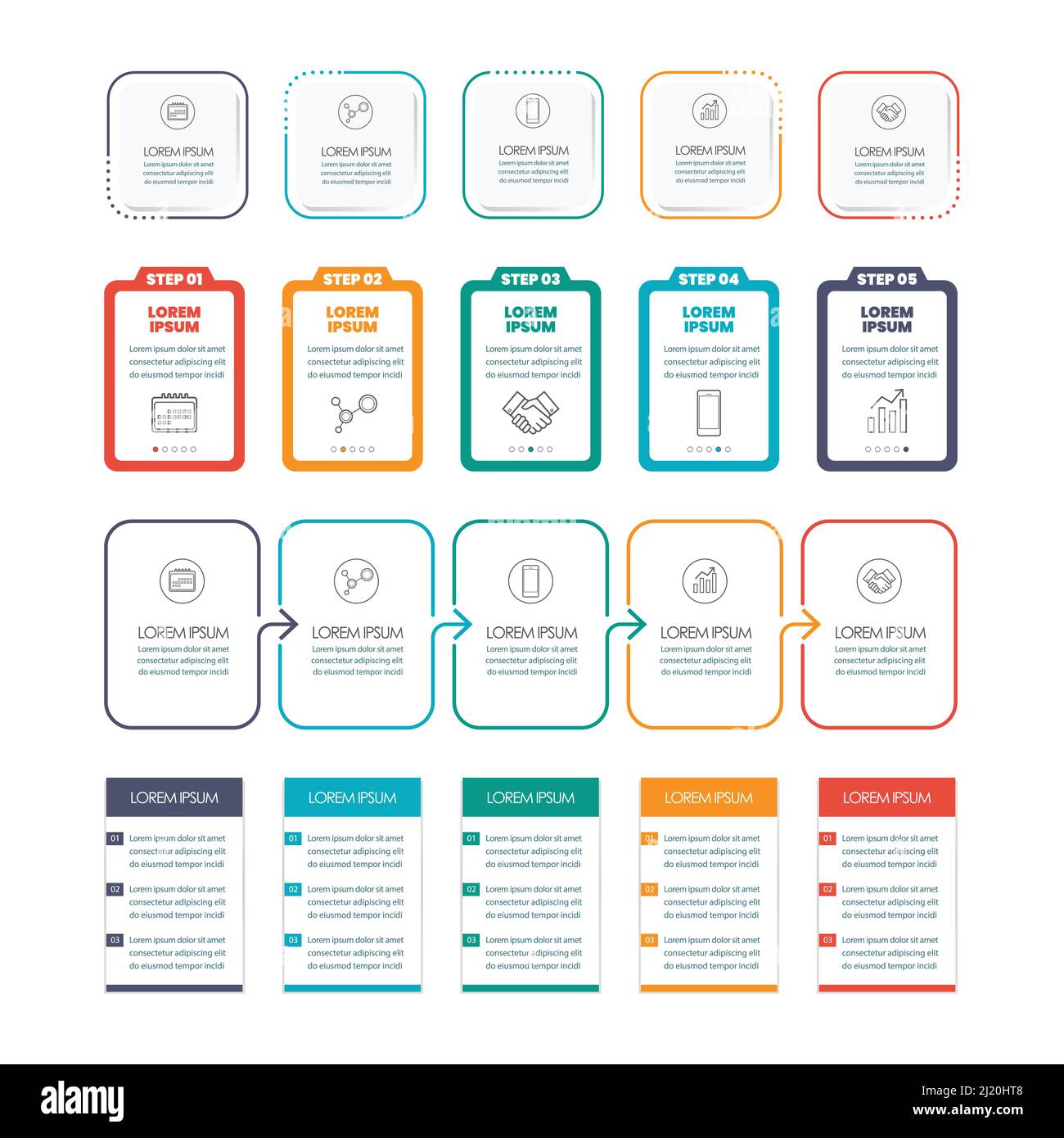 Infographic steps workflow Cut Out Stock Images & Pictures - Alamy