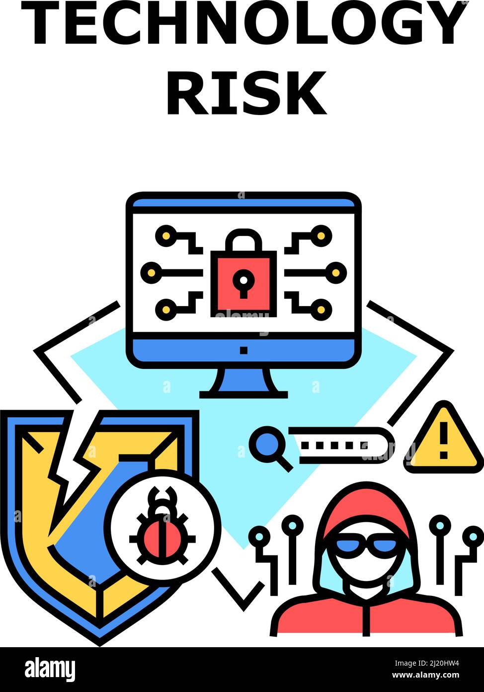 Technology Risk Vector Concept Color Illustration Stock Vector Image ...
