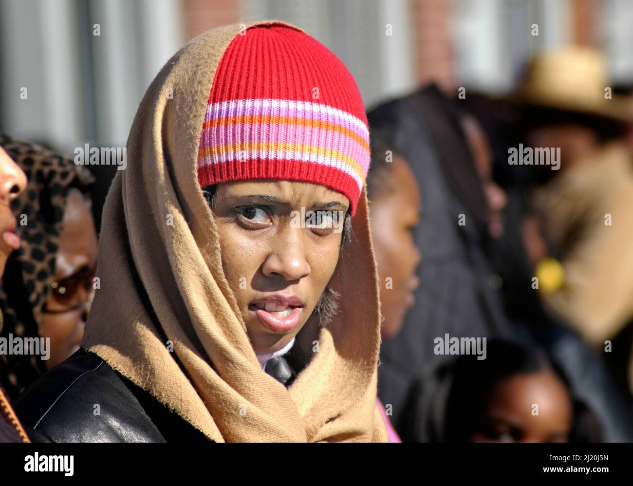 Young Black woman at MLK event, Martin Luther King Jr., in Atlanta, in ...