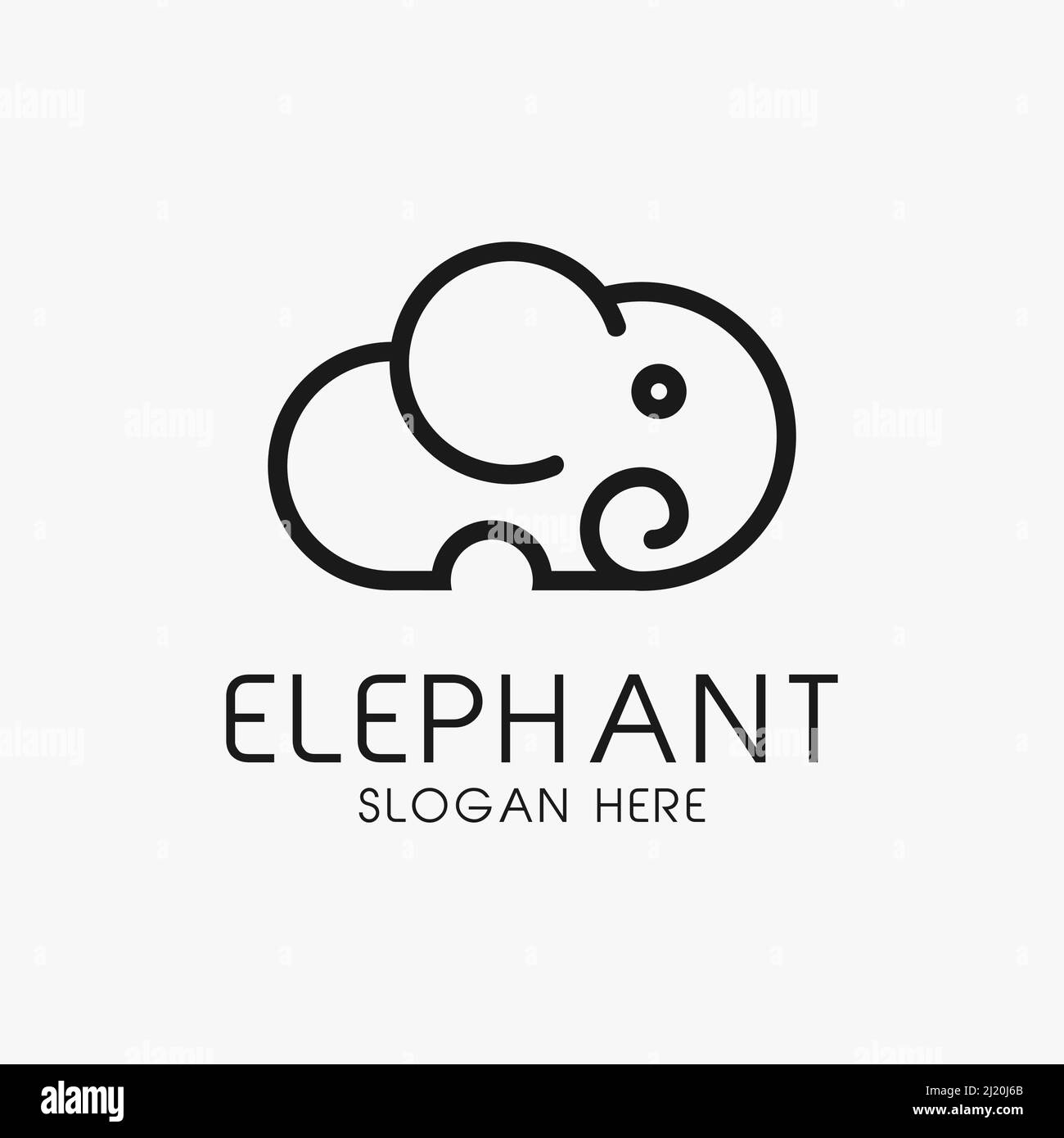 Elephant line logo design Stock Vector Image & Art - Alamy