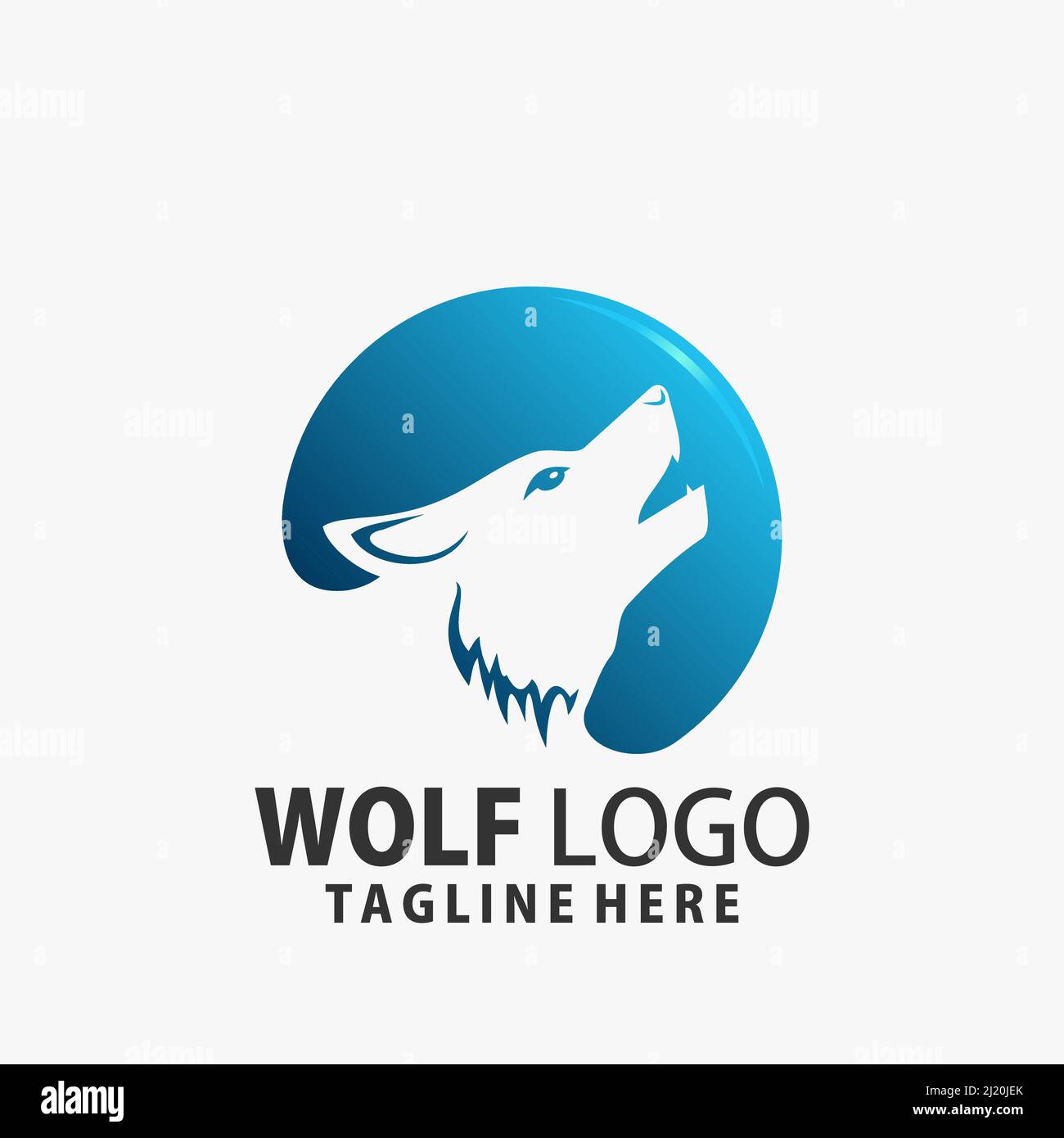 Wolf howling logo design Stock Vector Image & Art - Alamy