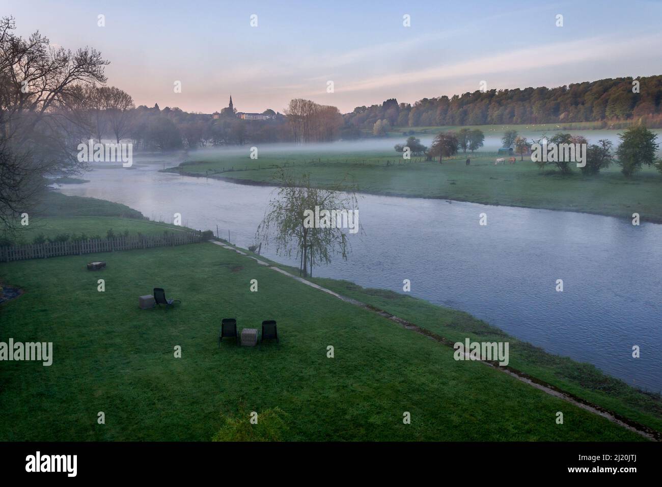 Typical landscape of the Belgian countryside on a beautiful spring day ...